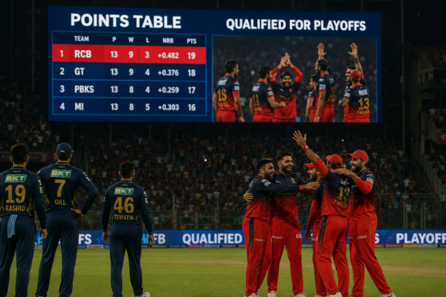 IPL 2026 Playoff Odds Shift as RCB Seal Qualification